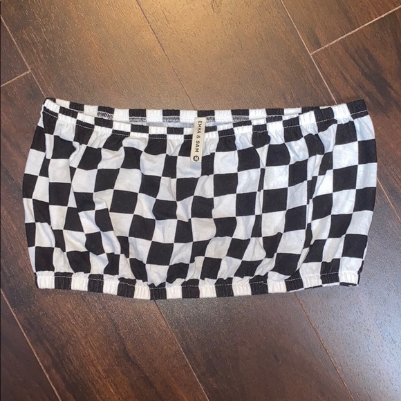 LF | Tops | Lf Emma And Sam Checkerboard Tube Top Worn Once | Poshmark